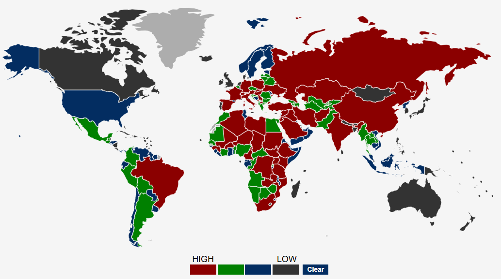 Border Countries • World by Country • Map • worldlifeexpectancy.com